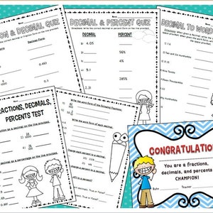 Fraction, Decimal, and Percent (activities, Student Sheets, Assessments ...