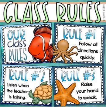 Classroom Rules Posters EDITABLE Back to School Ocean Under the Sea ...