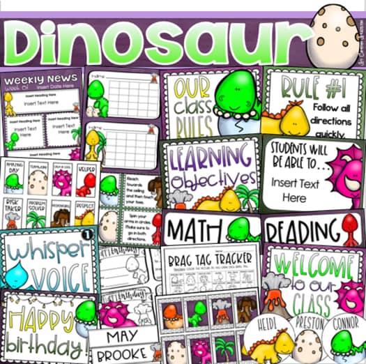 Dinosaur Dino Theme Classroom Decorations and Management Mega Bundle ...