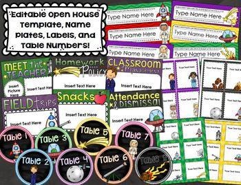 Outer Space Theme Classroom Decor Bundle (behavior Chart, Name Plates ...
