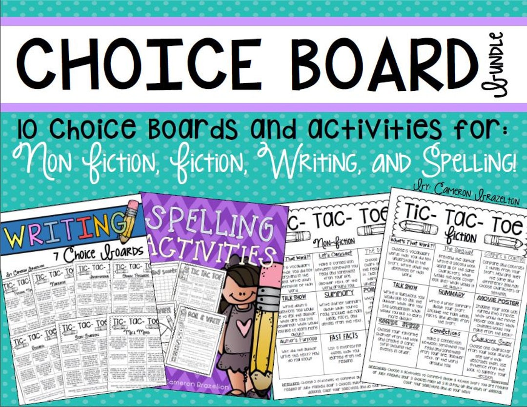 Reader's Response: Reading, Writing, and Spelling Choice Boards Bundle ...