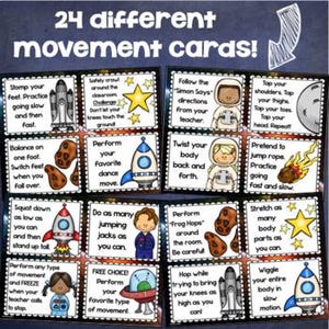 Brain Breaks Movement Cards Outer Space Theme INSTANT DOWNLOAD - Etsy