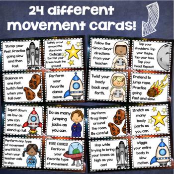 Brain Breaks Movement Cards Outer Space Theme INSTANT DOWNLOAD - Etsy