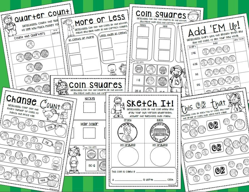 Coin Money Activities, Worksheets, Printables, Game Printables - Etsy