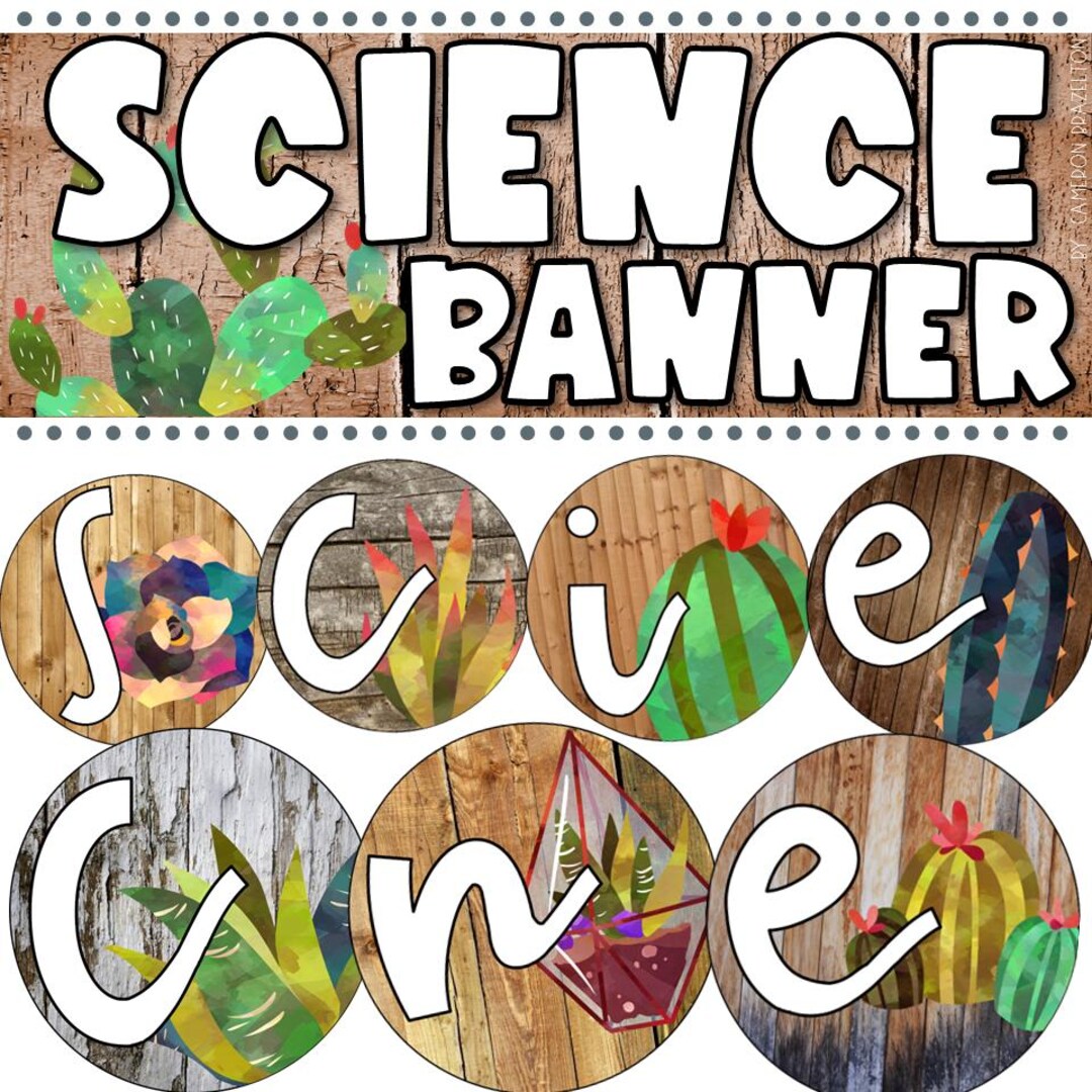 Science Banner Rustic Farmhouse Theme | Classroom Decor & Bulletin ...