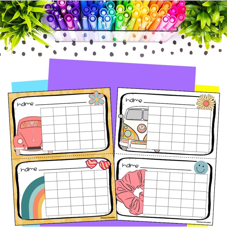 Positive Behavior Sticker Chart Reward Incentives Groovy Retro Vibes ...