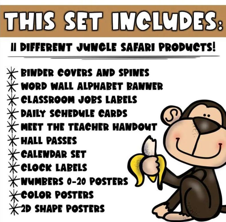 Jungle Safari Classroom Decorations and Management Mega Bundle - Etsy