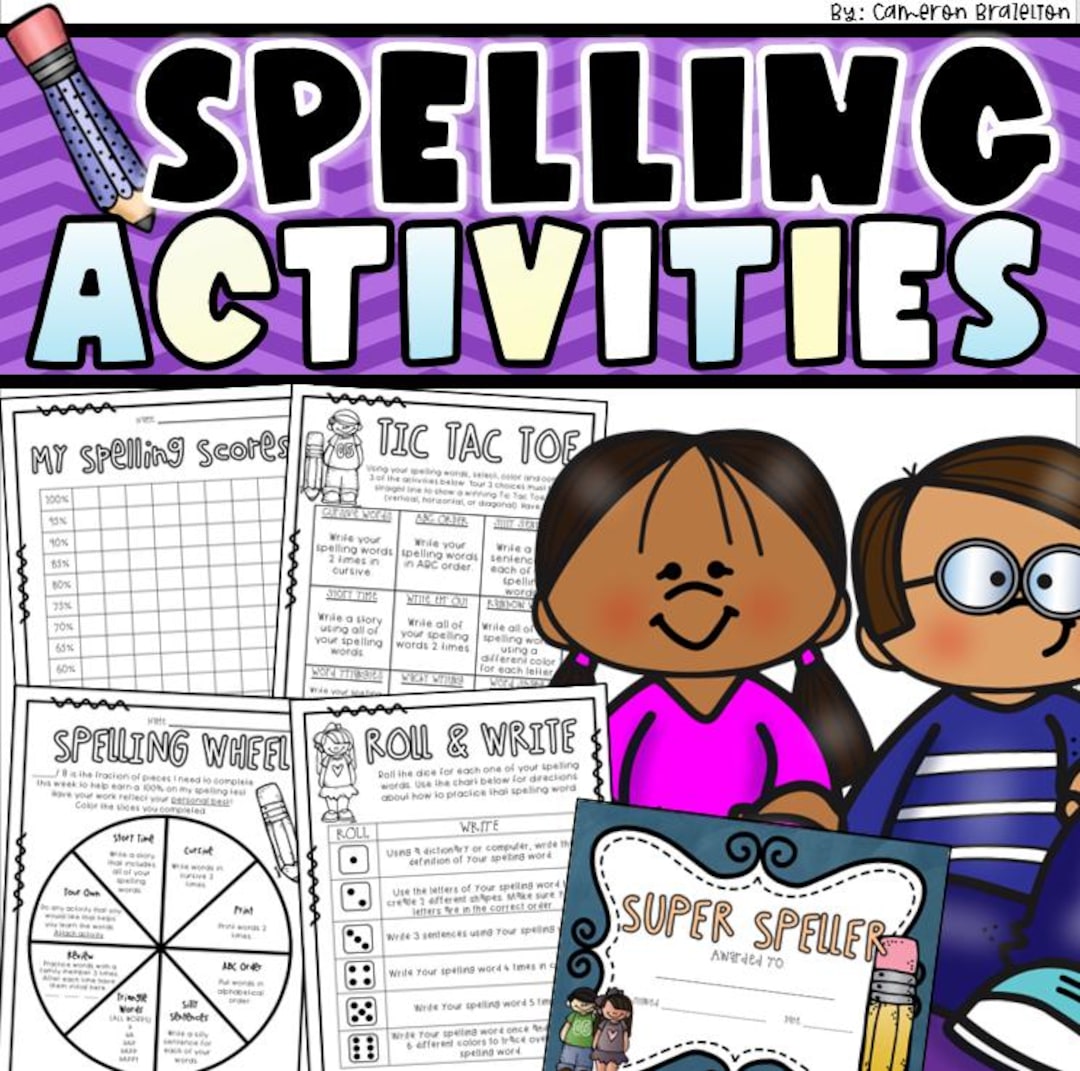 Spelling Word Practice Activities Task Cards Choice Boards Roll and ...