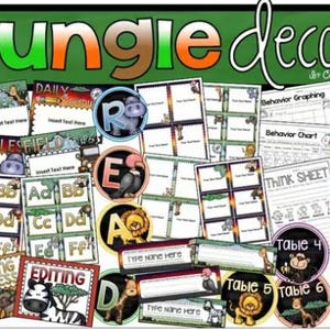 Jungle Safari Classroom Decorations and Management Mega Bundle - Etsy