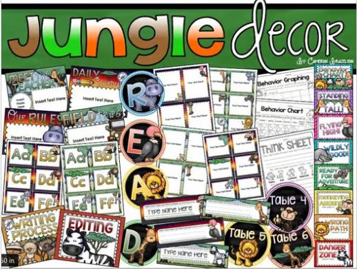 Jungle Safari Classroom Decorations and Management Mega Bundle INSTANT ...