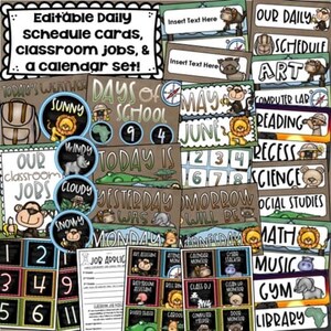 Jungle Safari Class Decor Bundle (posters, Binder Covers, Schedule ...