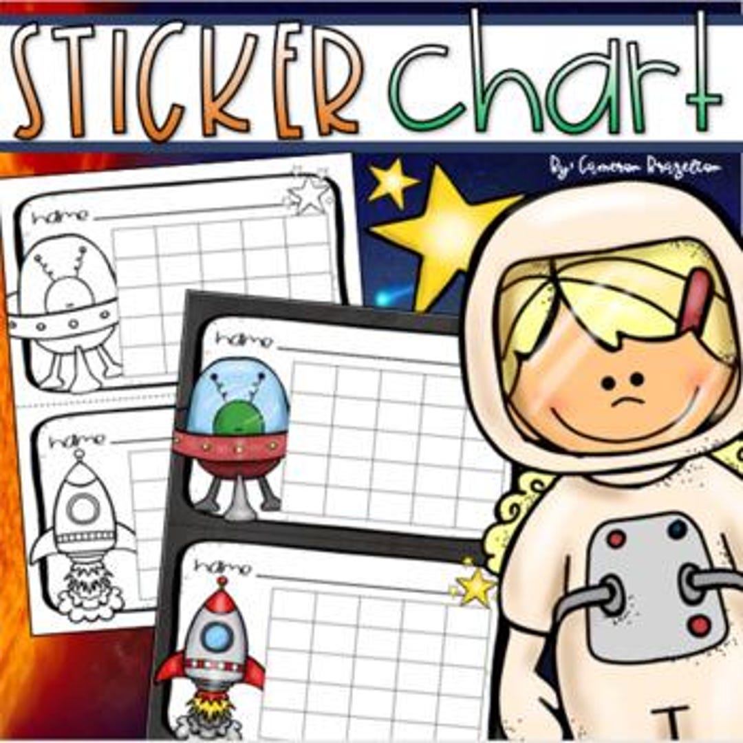 Positive Behavior Sticker Chart Reward Incentives Outer Space Theme ...