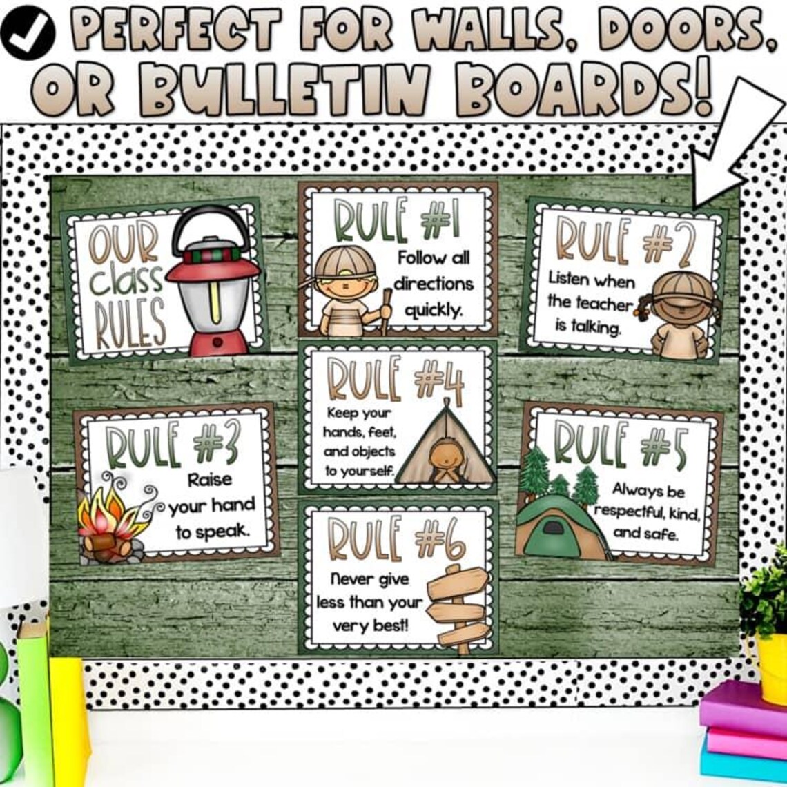 Classroom Rules Posters EDITABLE Back to School Camping Camp Out Theme ...