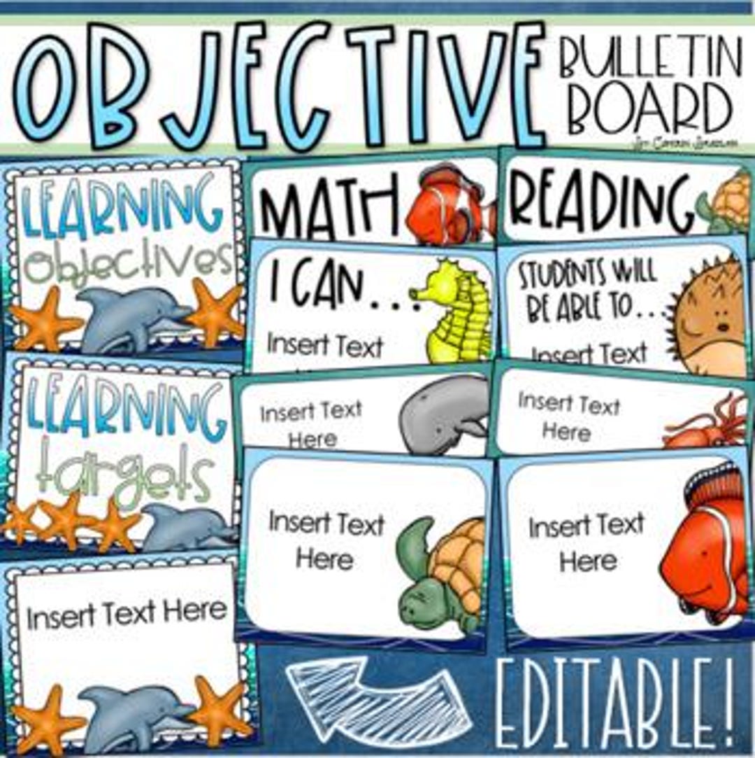 Learning Targets Bulletin Board Objectives Posters Ocean Under the Sea ...