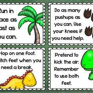 Brain Breaks Movement Cards Dinosaur Dino Theme INSTANT DOWNLOAD - Etsy