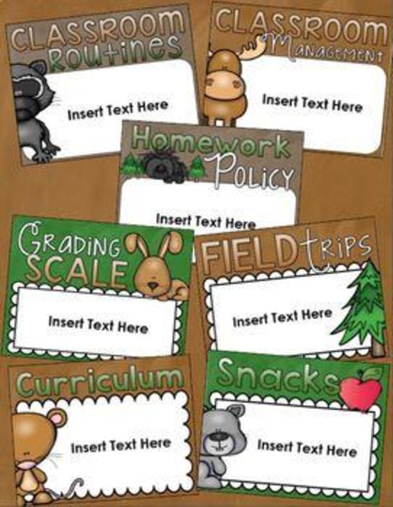 Back to School Open House Meet the Teacher Woodland Animals Powerpoint ...