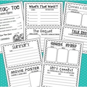 Reading Response Fiction Tic Tac Toe Menu Choice Board - Etsy Canada