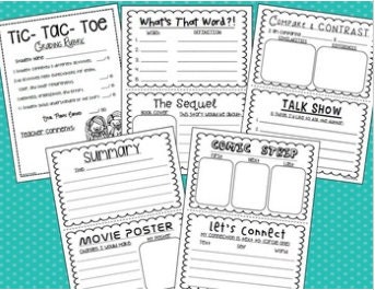 Reading Response Fiction Tic Tac Toe Menu Choice Board - Etsy Canada