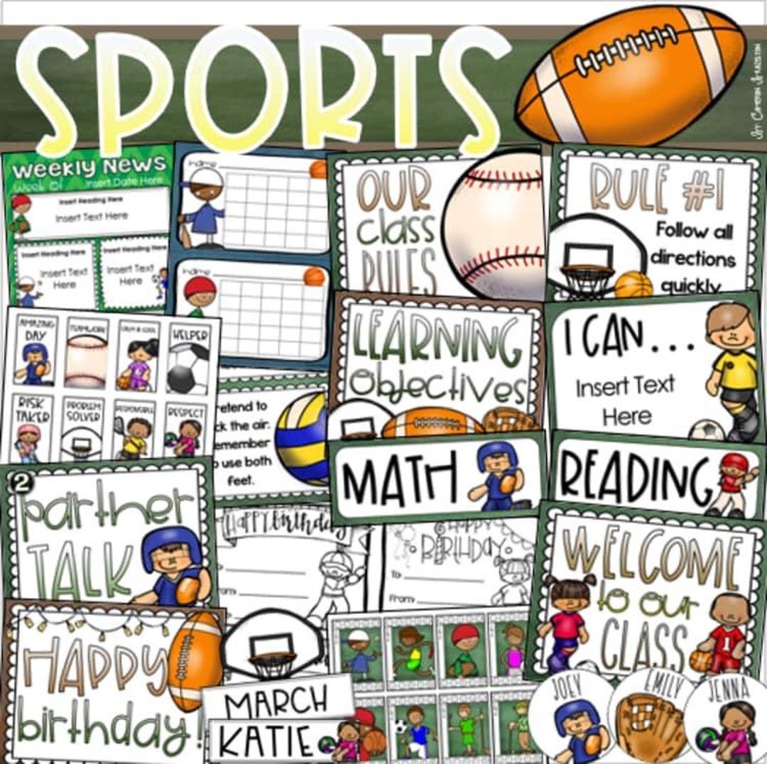 Sports Theme Classroom Management Decor Bundle (posters, Rules ...