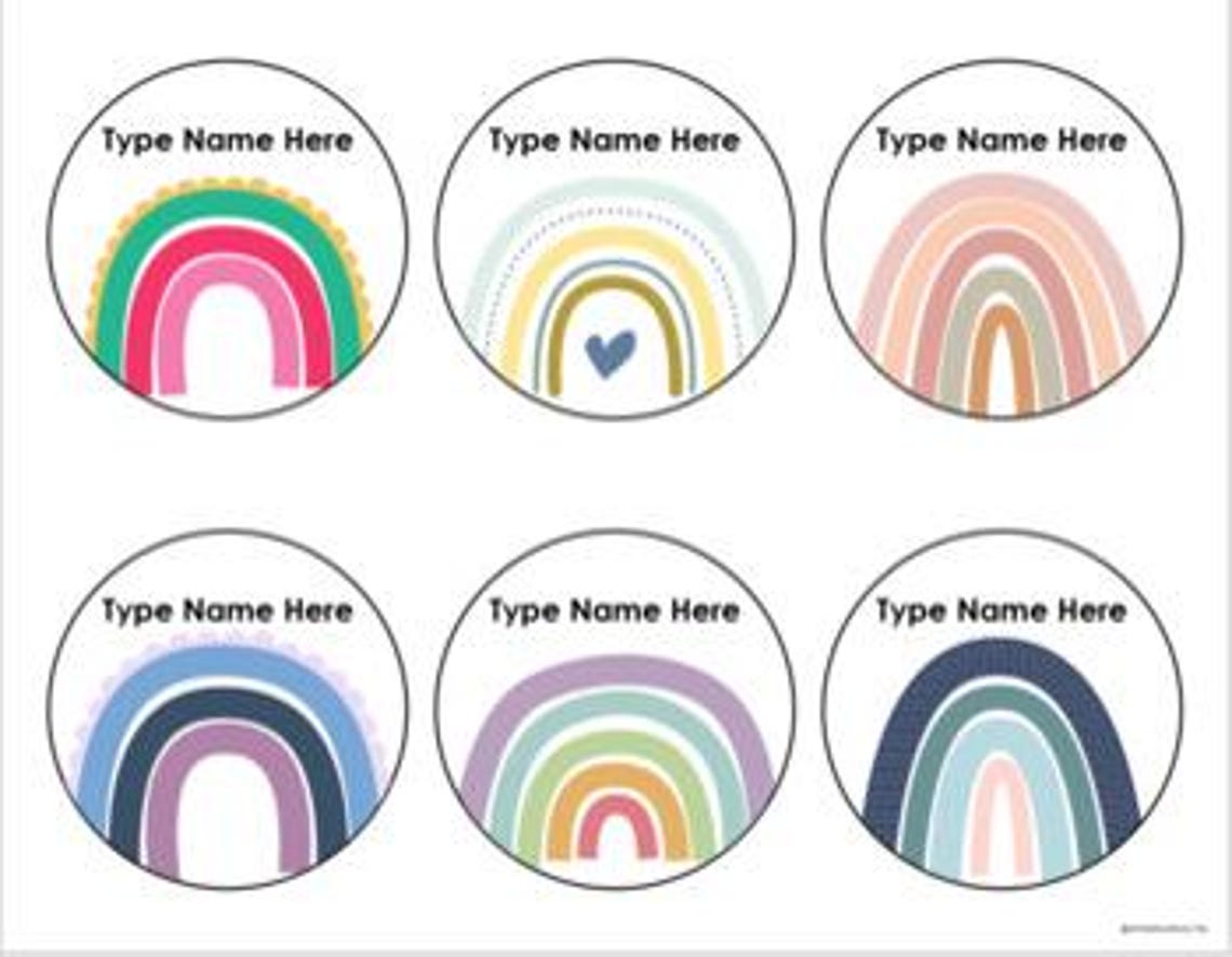 Welcome to Our Classroom Door Sign Display Modern Boho Rainbow Theme ...