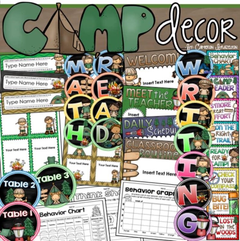Camping Camp Out Classroom Decorations and Management Mega Bundle ...