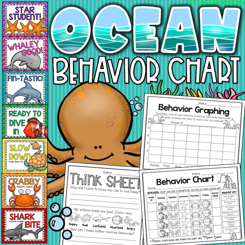Behavior Clip Chart Ocean Underwater Theme for Classroom Management ...