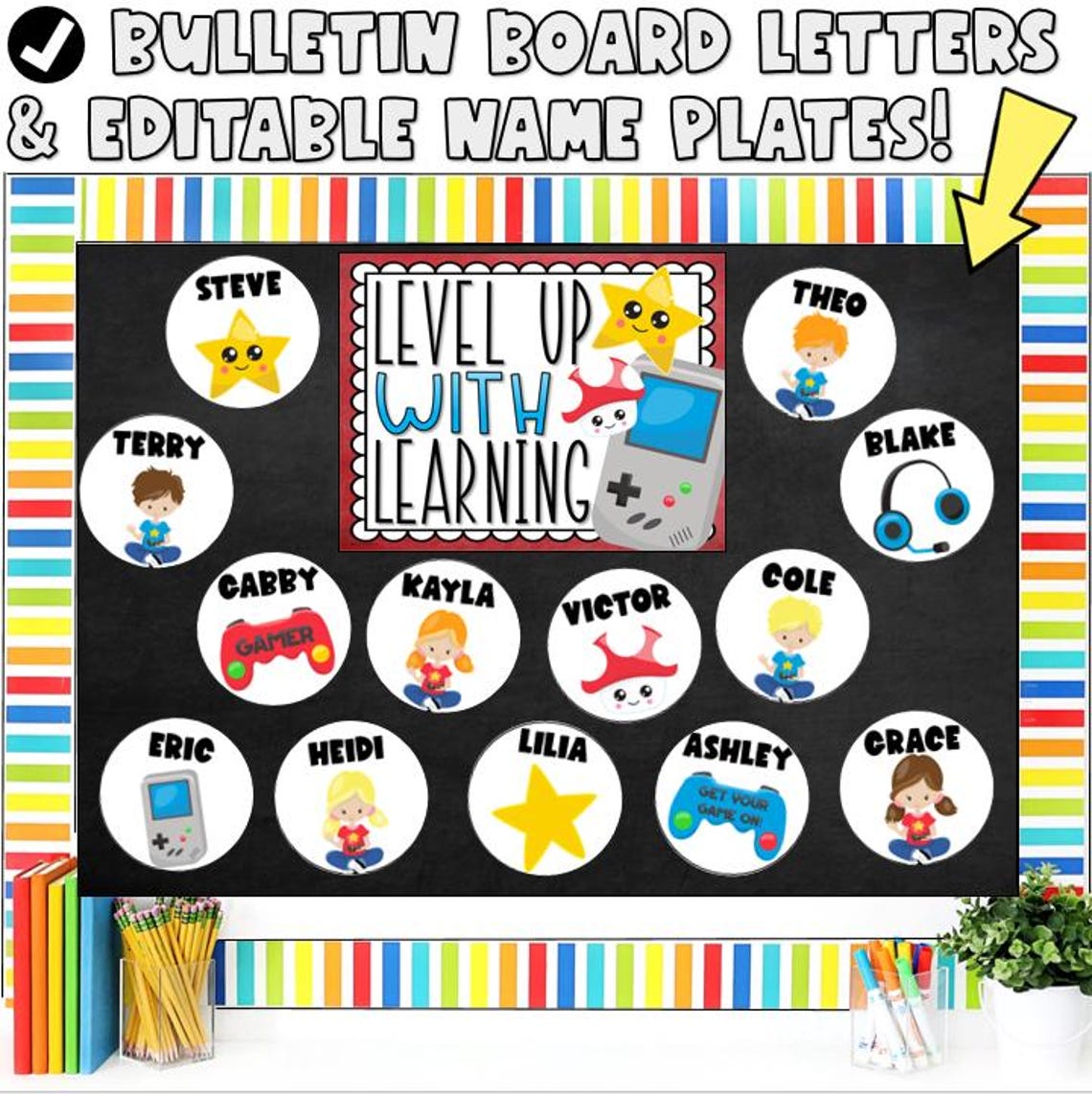 Back to School Door Decorations Bulletin Board Display Video Game Theme ...