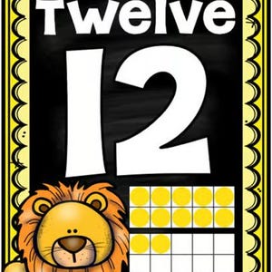 Number Posters Signs 0-20 Ten Frames Jungle Safari Theme - Etsy