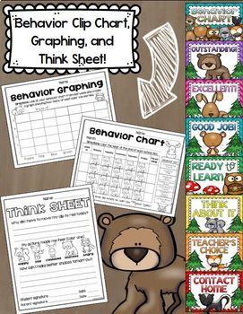 Woodland Animals Theme Classroom Decor Bundle (behavior Chart, Labels ...