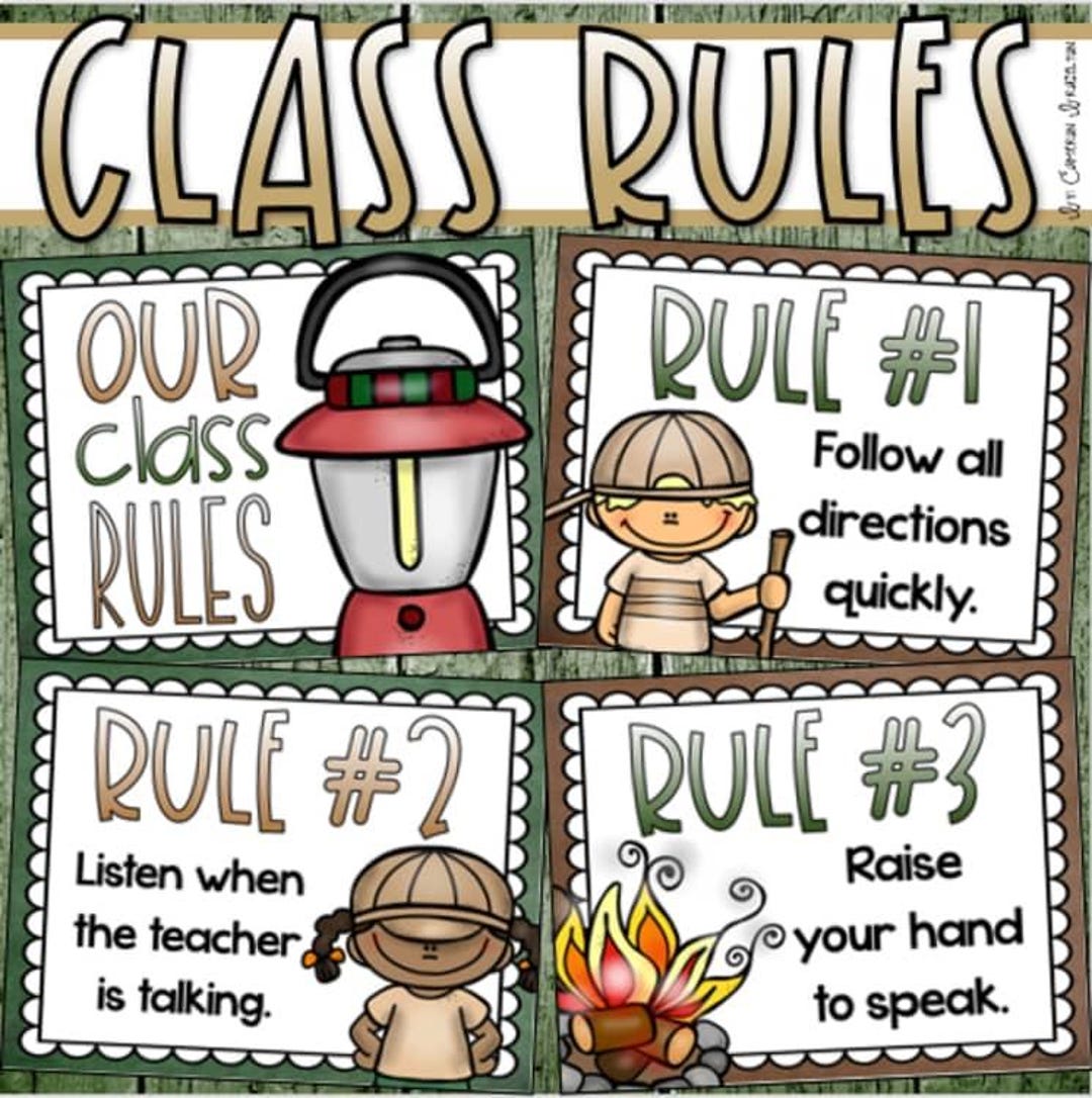 Classroom Rules Posters EDITABLE Back to School Camping Camp Out Theme ...