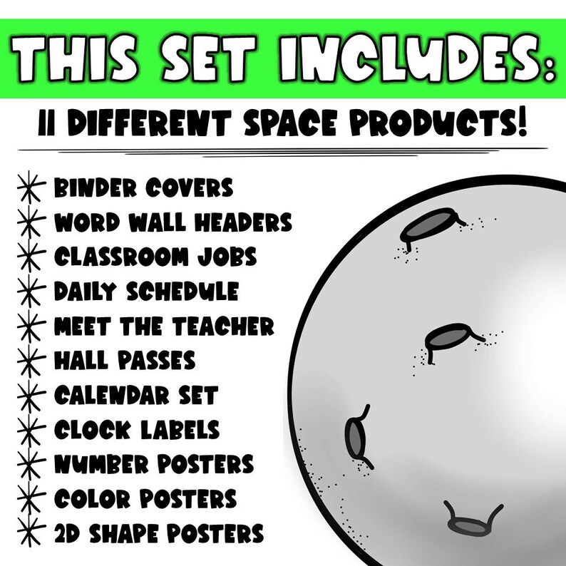 Outer Space Class Decor Bundle (posters, Binder Covers, Schedule ...