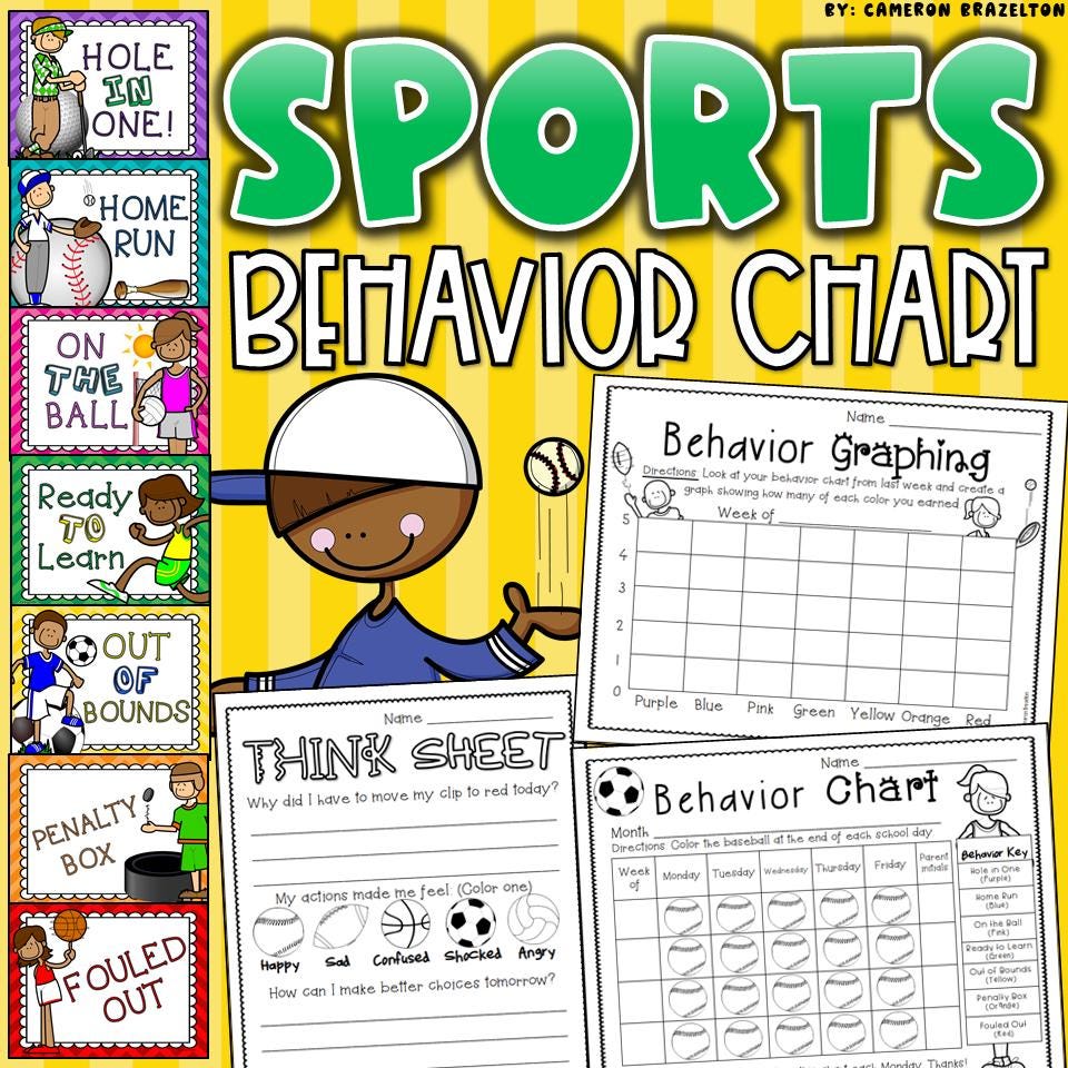 Behavior Clip Chart Sports Theme for Classroom Management INSTANT ...
