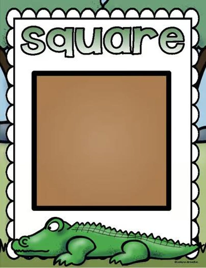 2D Shapes Poster Set Jungle Safari Theme - Etsy