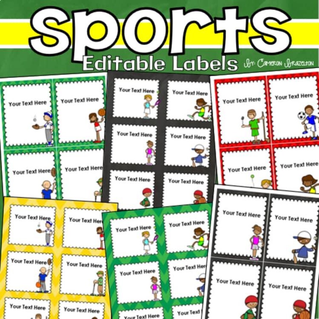 Sports Theme Classroom Labels Decorations Editable Powerpoint INSTANT ...