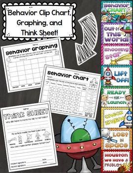 Outer Space Theme Classroom Decor Bundle (behavior Chart, Name Plates ...