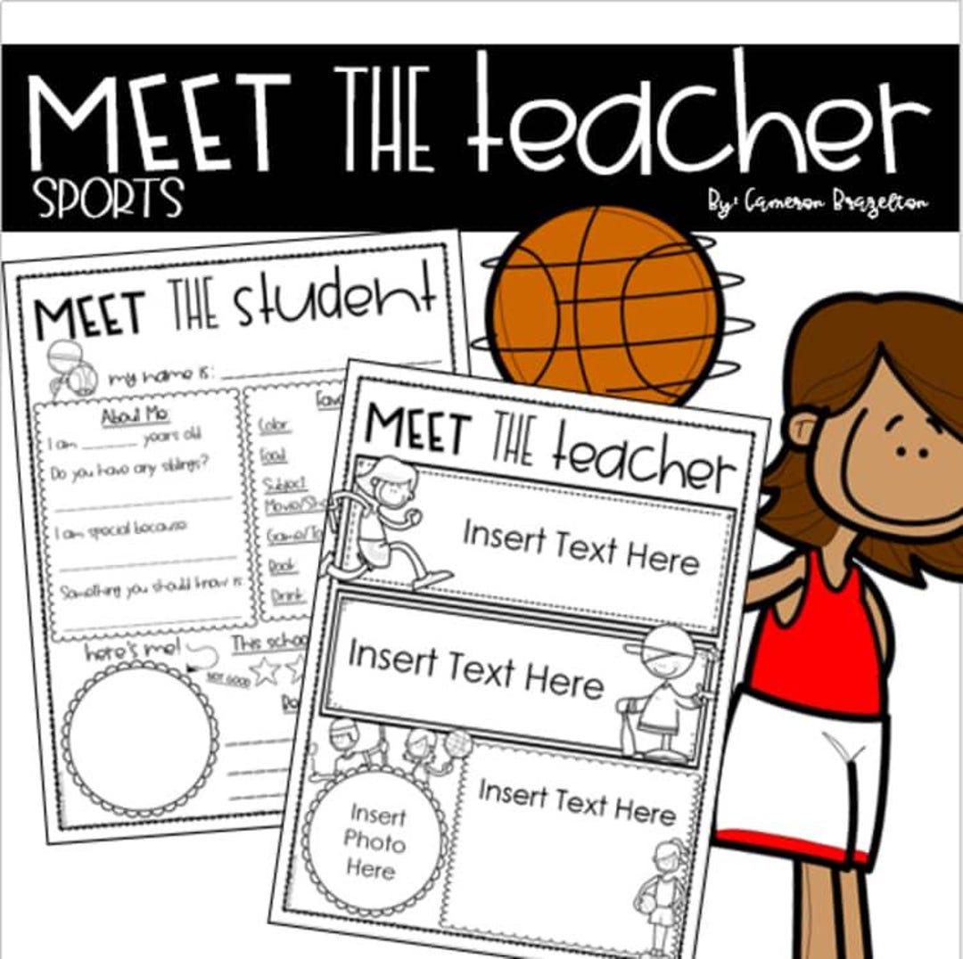 Meet the Teacher Editable Handout Back to School All About Me Sports ...