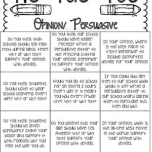 Writing Choice Boards narrative, Informational, Opinion, Research - Etsy