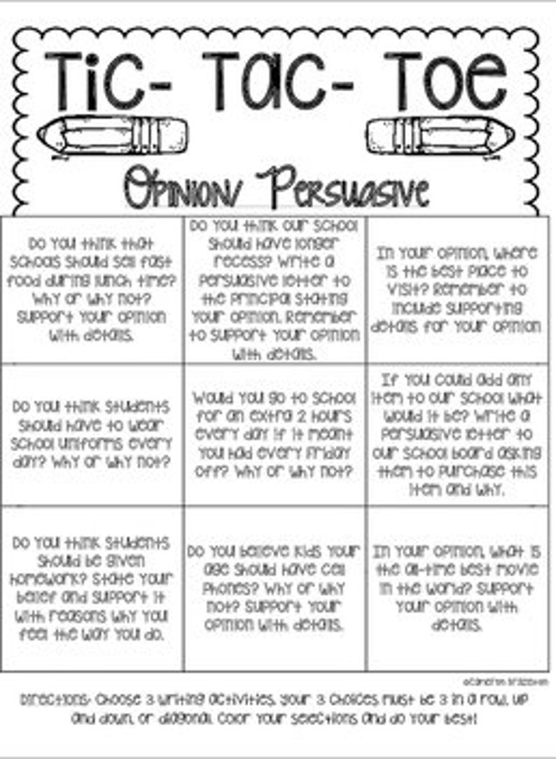 Writing Choice Boards narrative, Informational, Opinion, Research - Etsy