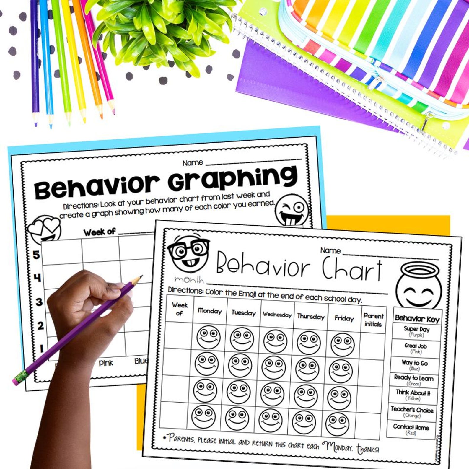 Behavior Clip Chart Emoji Smiley Face Theme for Classroom Management ...