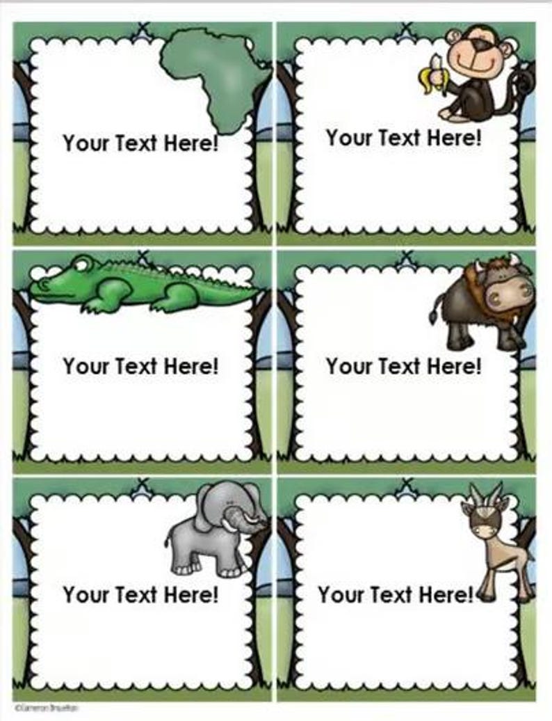 Jungle Safari Theme Classroom Labels Decorations Editable INSTANT ...