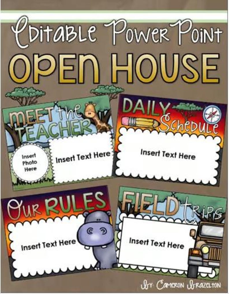 Back to School Open House Meet the Teacher Jungle Safari Powerpoint ...