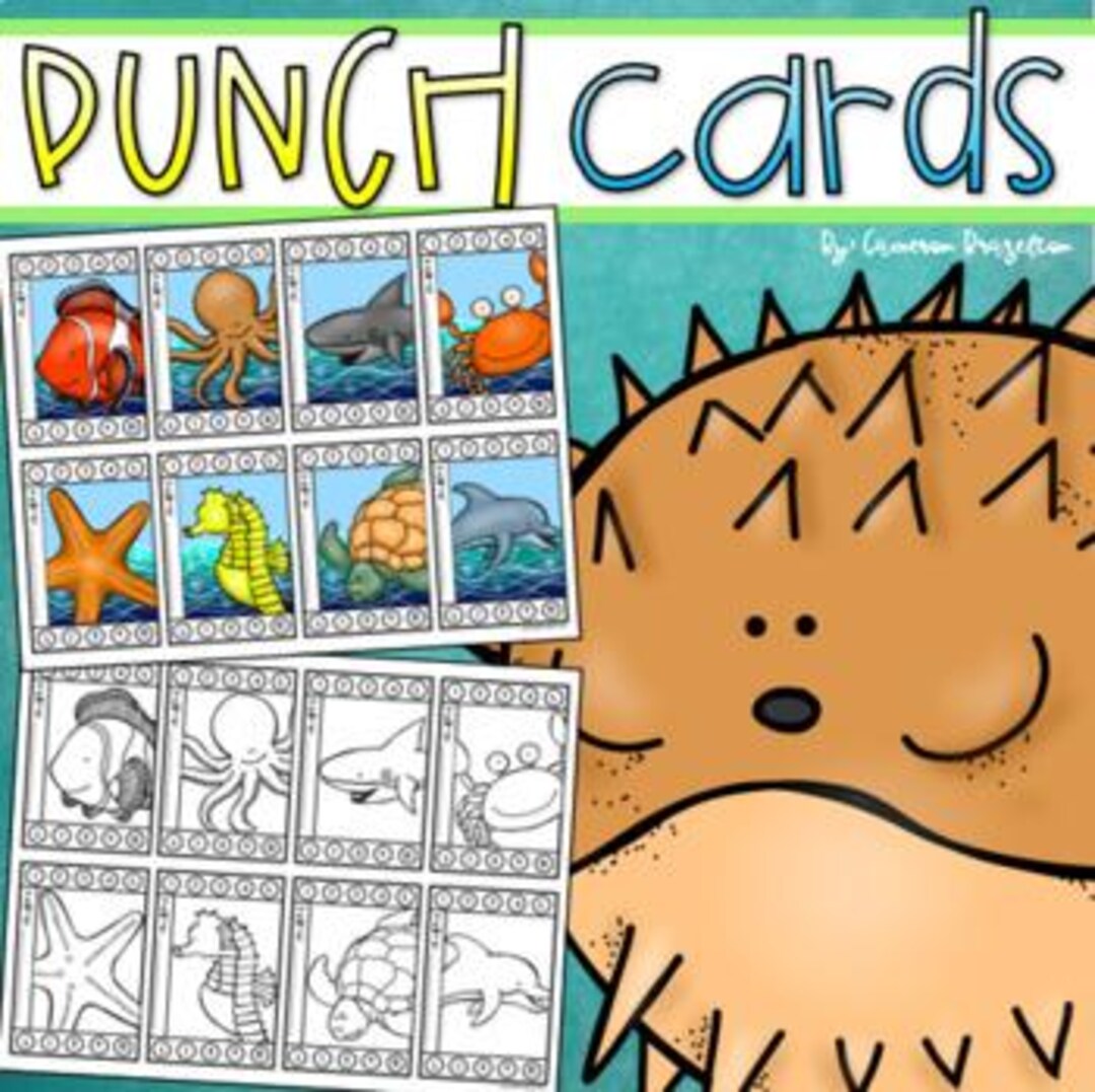 Behavior Incentive Punch Cards Classroom Management Rewards Ocean ...