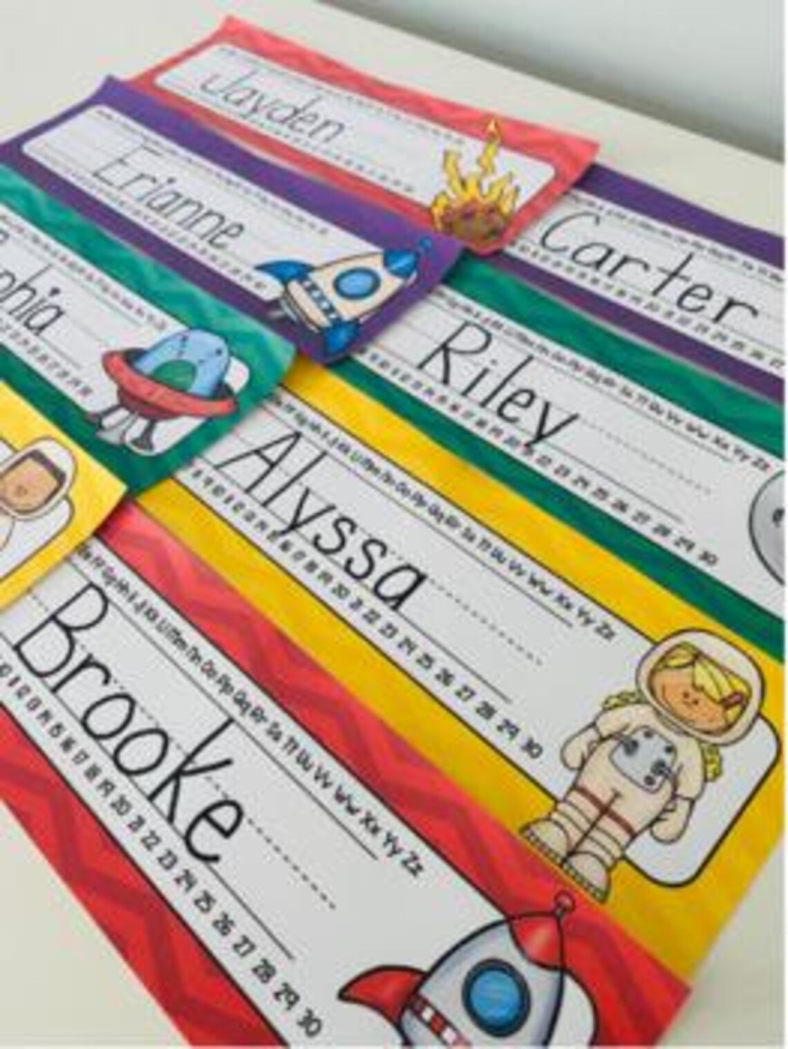 Name Tags Plates Desk Labels Outer Space Theme Editable INSTANT ...