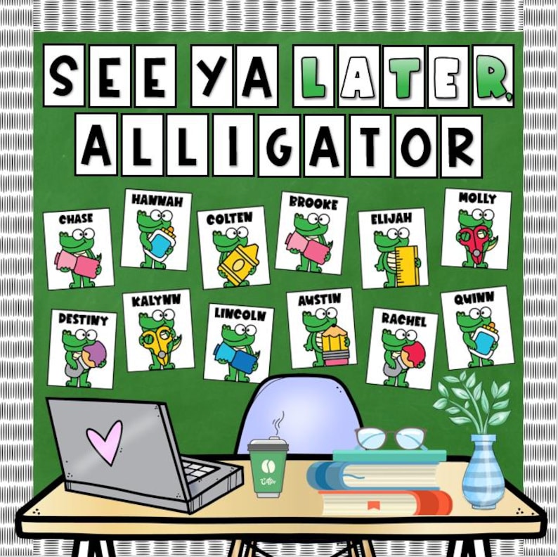 End of the Year Bulletin Board Door Decorations Alligator Theme INSTANT ...