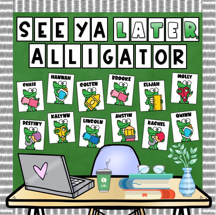 End of the Year Bulletin Board Door Decorations Alligator Theme INSTANT ...