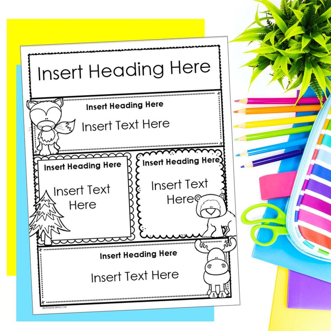 Weekly Newsletter Template Editable Woodland Animals Theme INSTANT ...