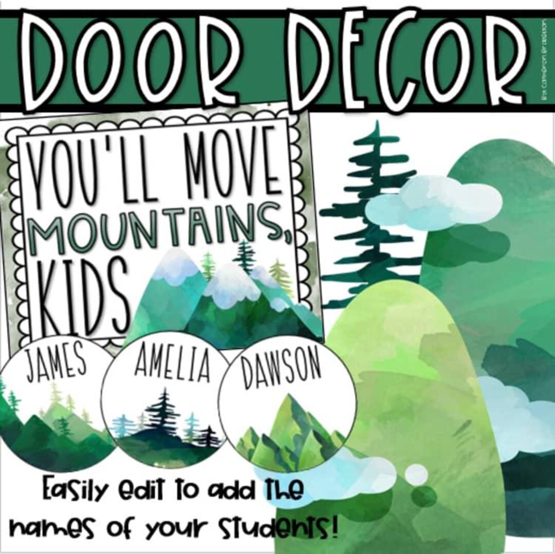 Back to School Door Decorations Bulletin Board Display Mountains Theme ...