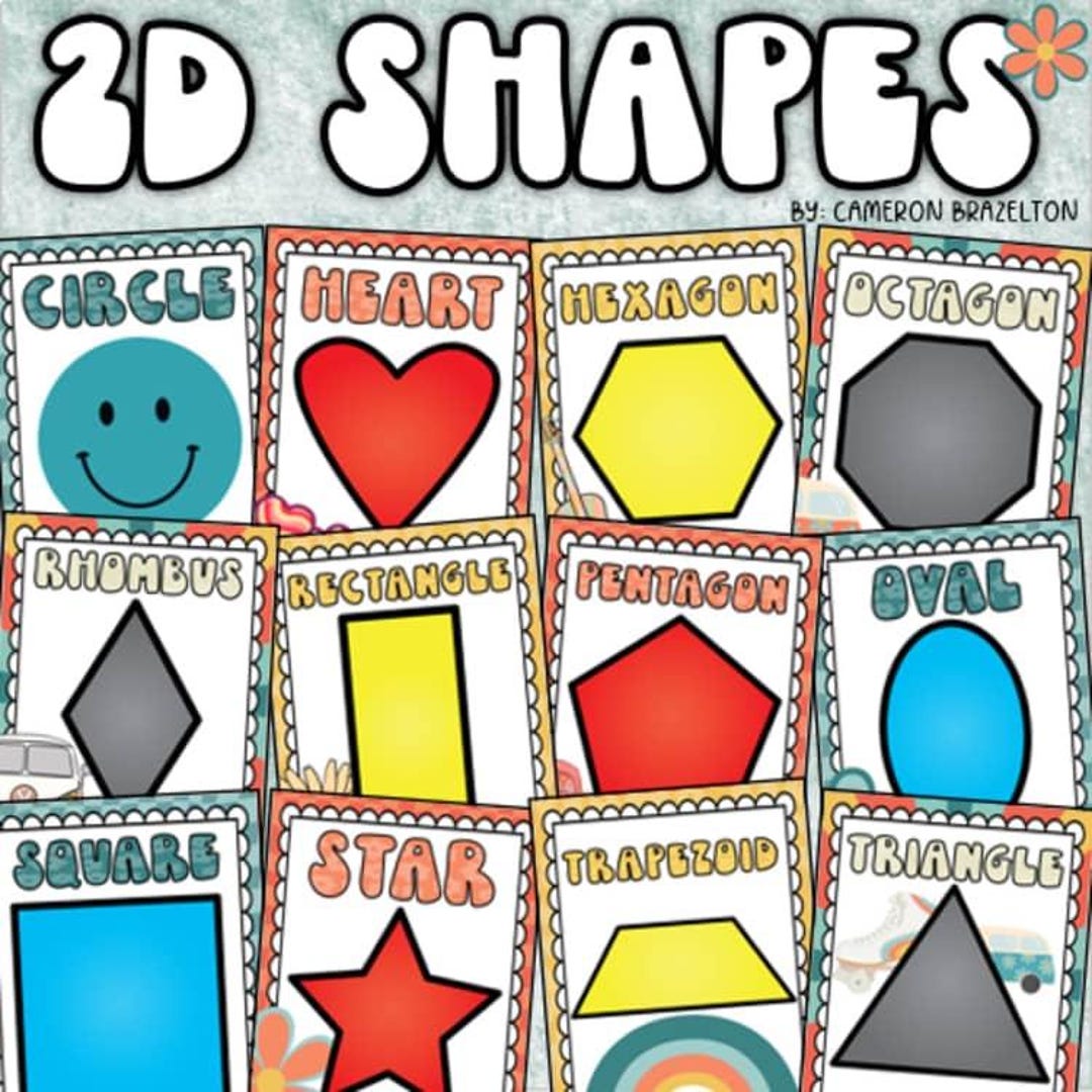 2D Shapes Poster Signs Groovy Retro Vibes Theme INSTANT DOWNLOAD - Etsy