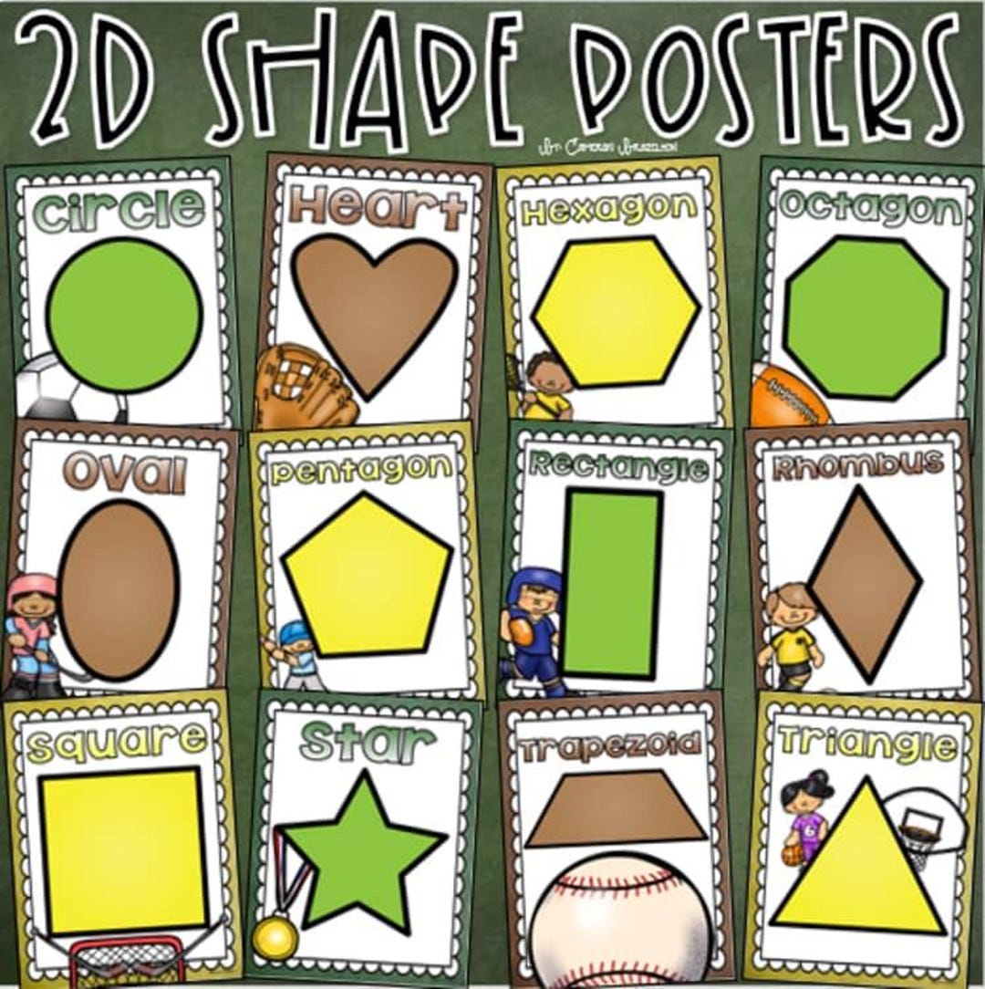 2D Shapes Poster Signs Sports Teamwork Theme INSTANT DOWNLOAD - Etsy