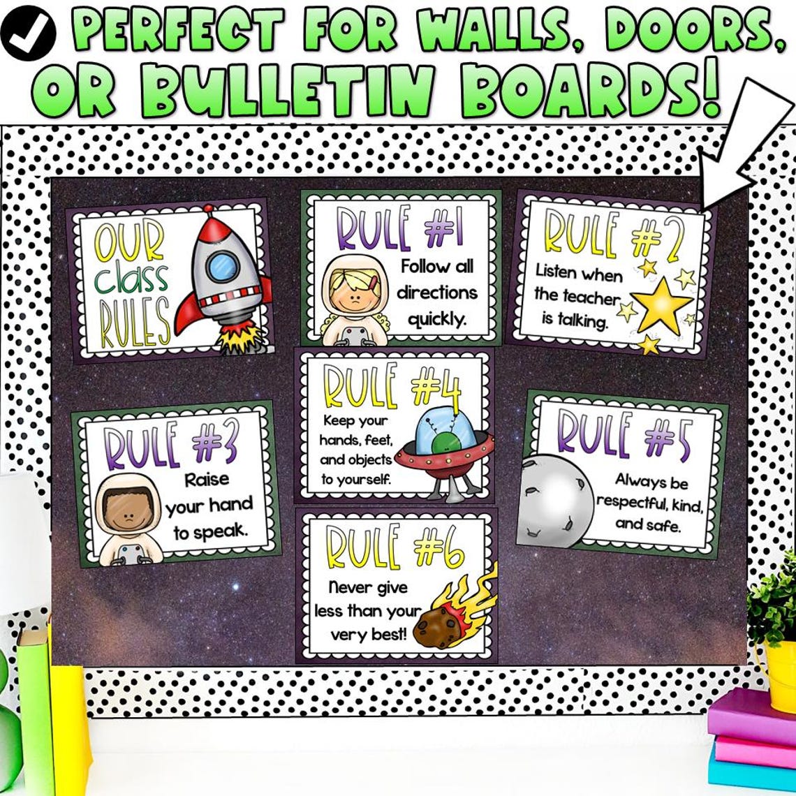 Classroom Rules Posters EDITABLE Back to School Outer Space Theme ...